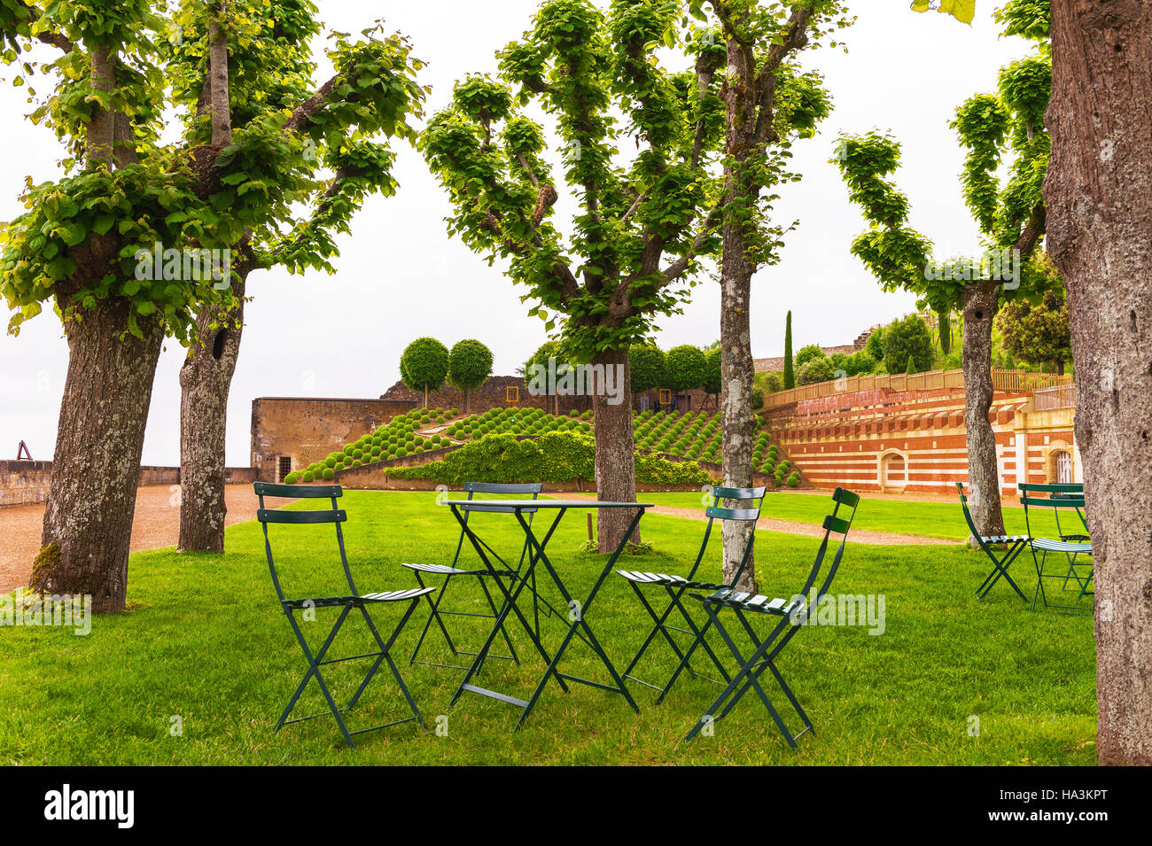 Relaxing area in the park Stock Photo - Alamy