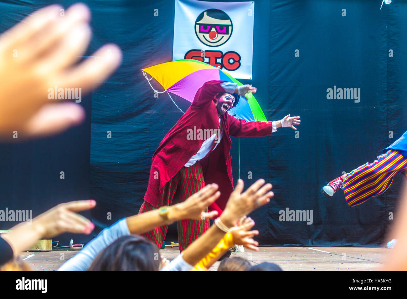 clown performance during the Clownbaret festival Stock Photo - Alamy