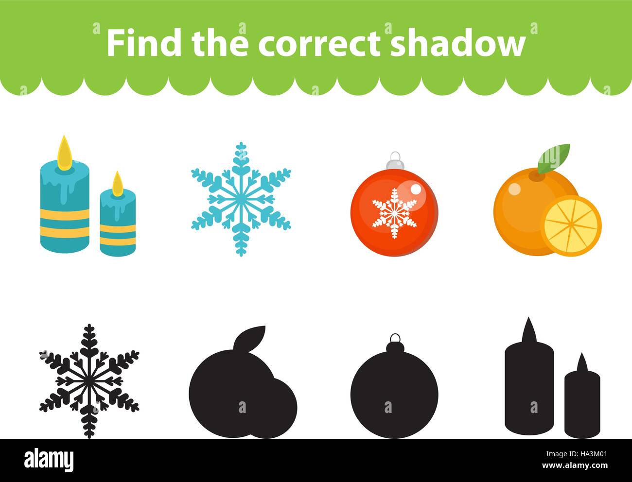 Children s educational game, find correct shadow silhouette. Vector ...
