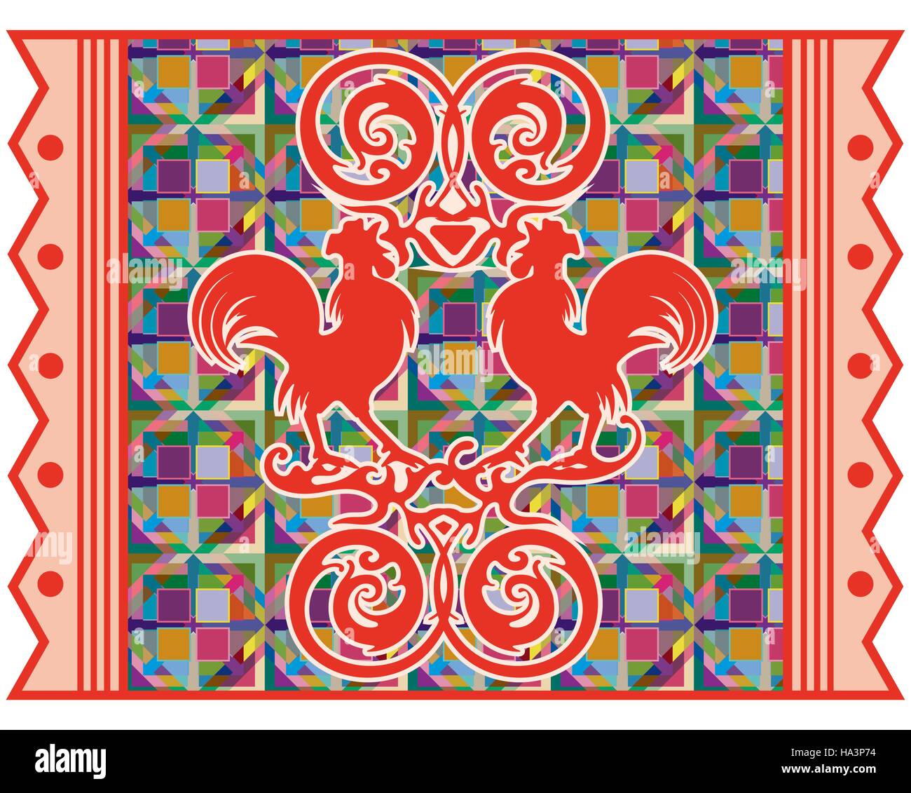 Decorative composition of a two-dimensional elements, symbolic image of ...