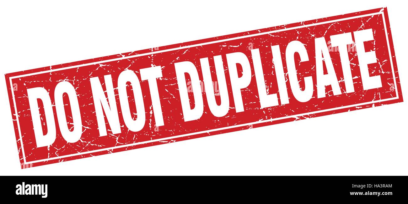 do not duplicate square stamp Stock Vector Image & Art - Alamy