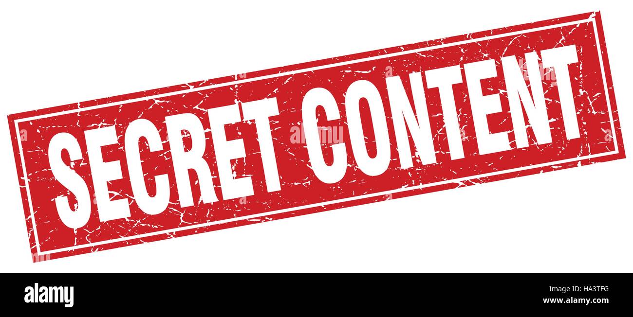 secret content square stamp Stock Vector Image & Art - Alamy