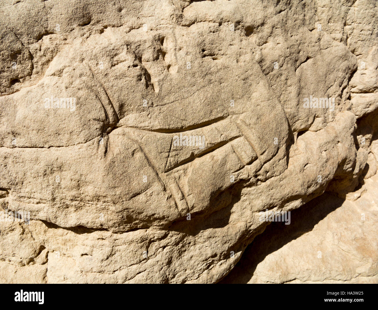 Inscriptions and rock art at Vulture Rock at the entrance to Wadi ...