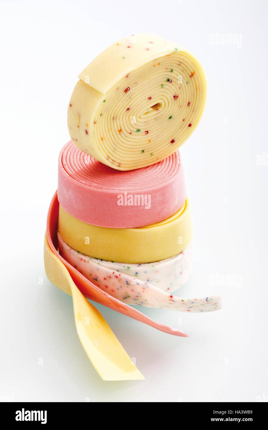 Multicoloured strands of chewing gum Stock Photo - Alamy