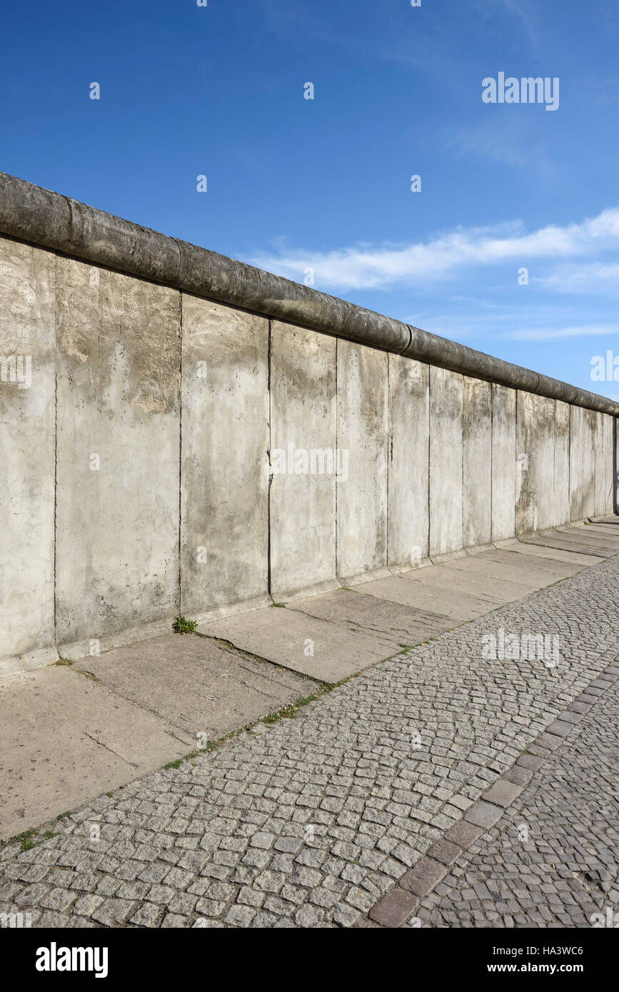 Berlin. Germany. Preserved section of the Berlin Wall on Bernauer ...