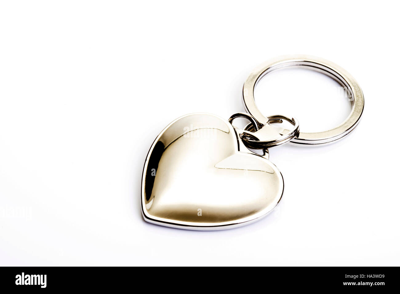 Keychain heart, silver Stock Photo - Alamy