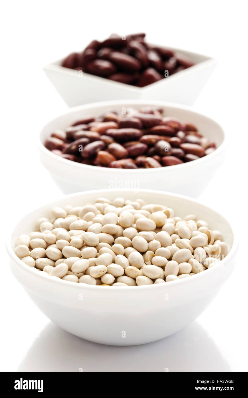 Different types of dried beans in bowls Stock Photo - Alamy