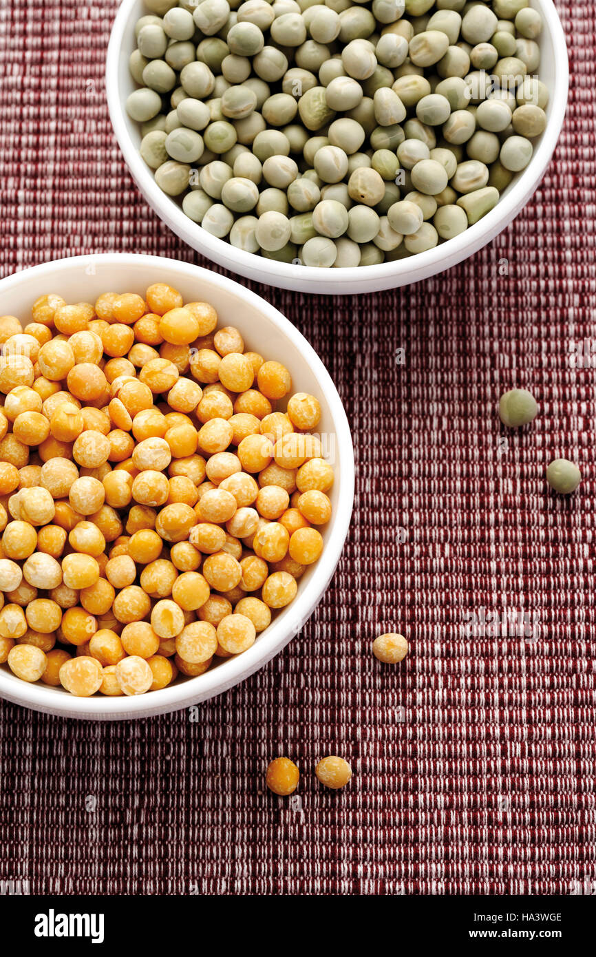 Different types of dried peas in bowls Stock Photo - Alamy