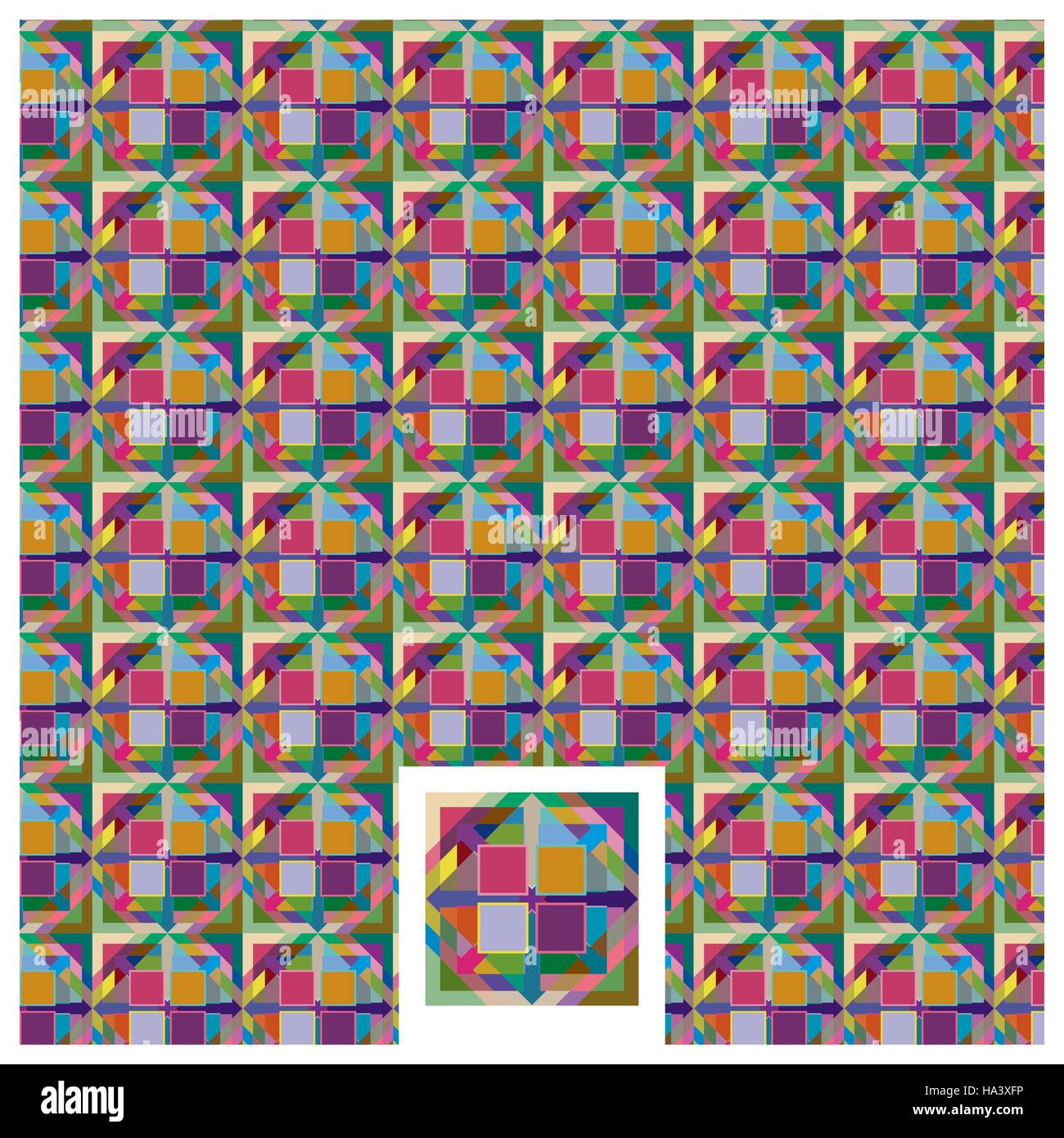 The composition of simple geometric shapes composed around a single ...