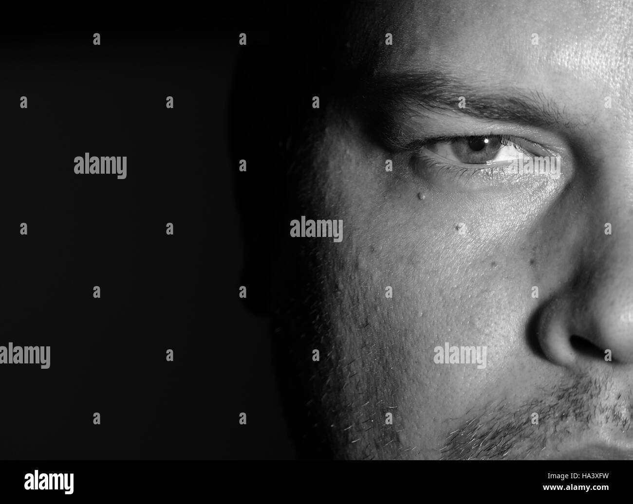 Portrait of young man monochrome Stock Photo - Alamy