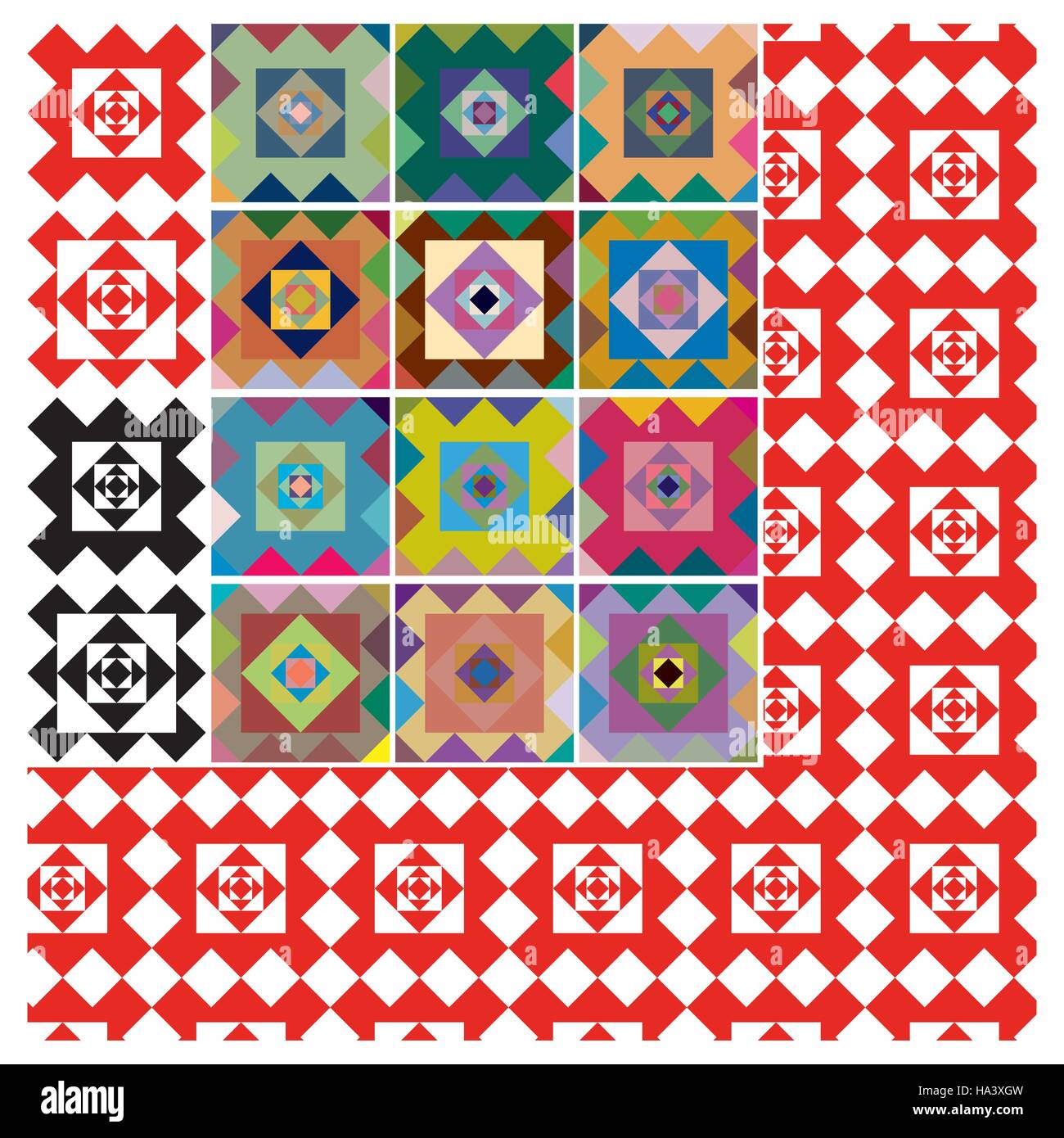 The composition of simple geometric shapes composed around a single ...