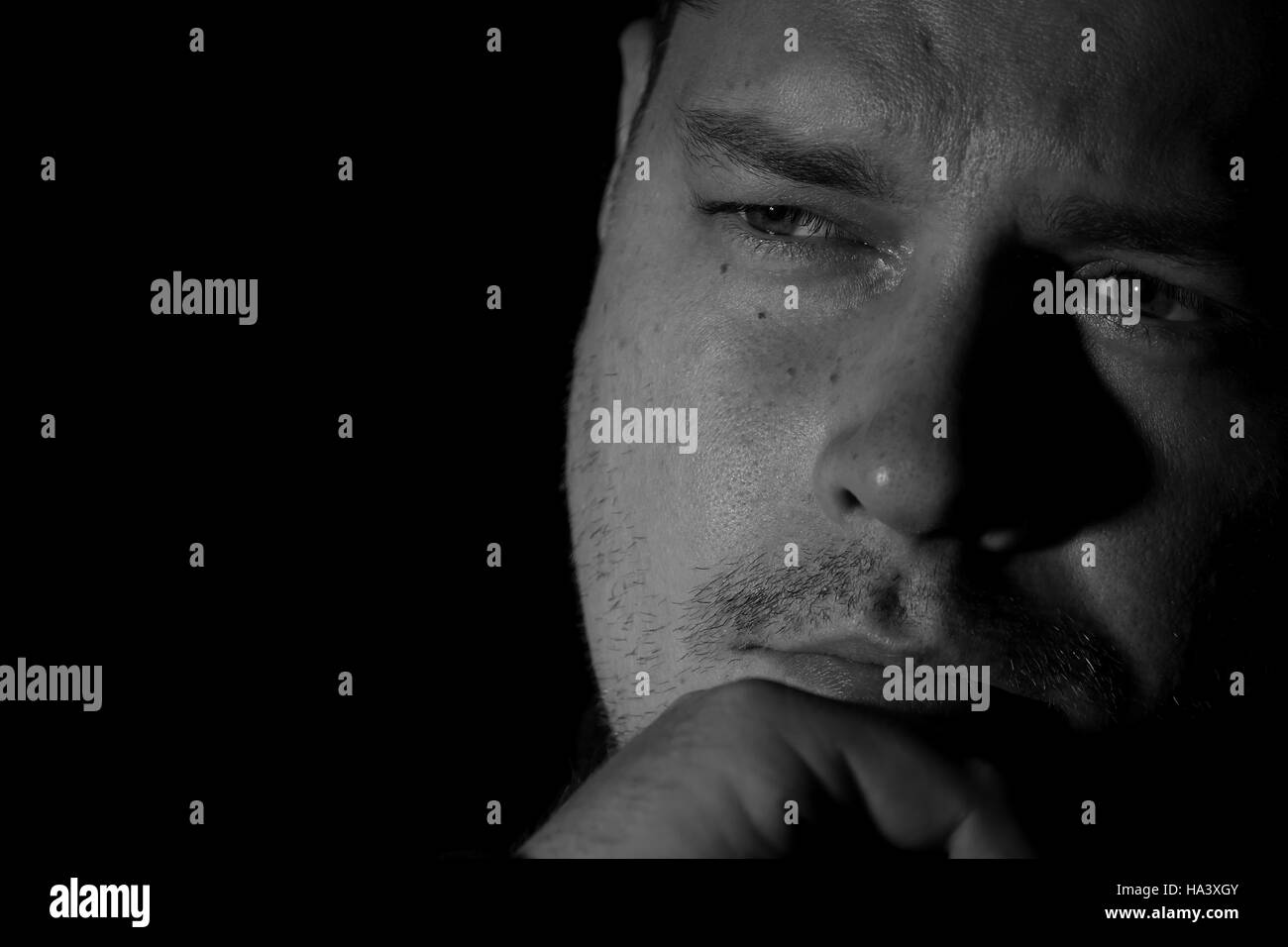 Portrait of young man monochrome Stock Photo - Alamy