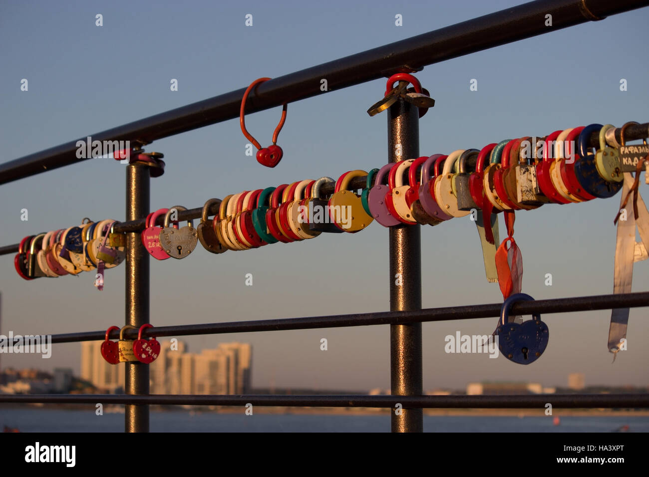colorful vibrant vivid bright heart shaped locks Stock Photo - Alamy