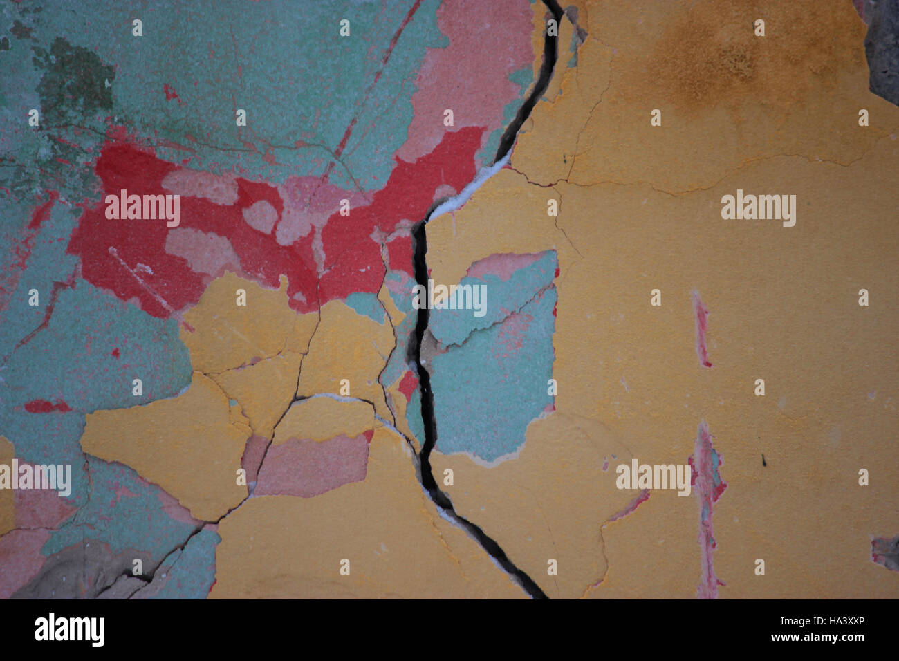 cracked colorful bright old wall close up Stock Photo - Alamy