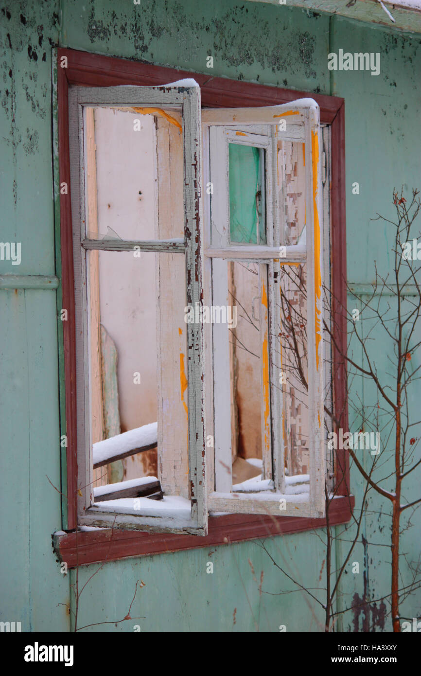 window in the abandoned house close up Stock Photo - Alamy