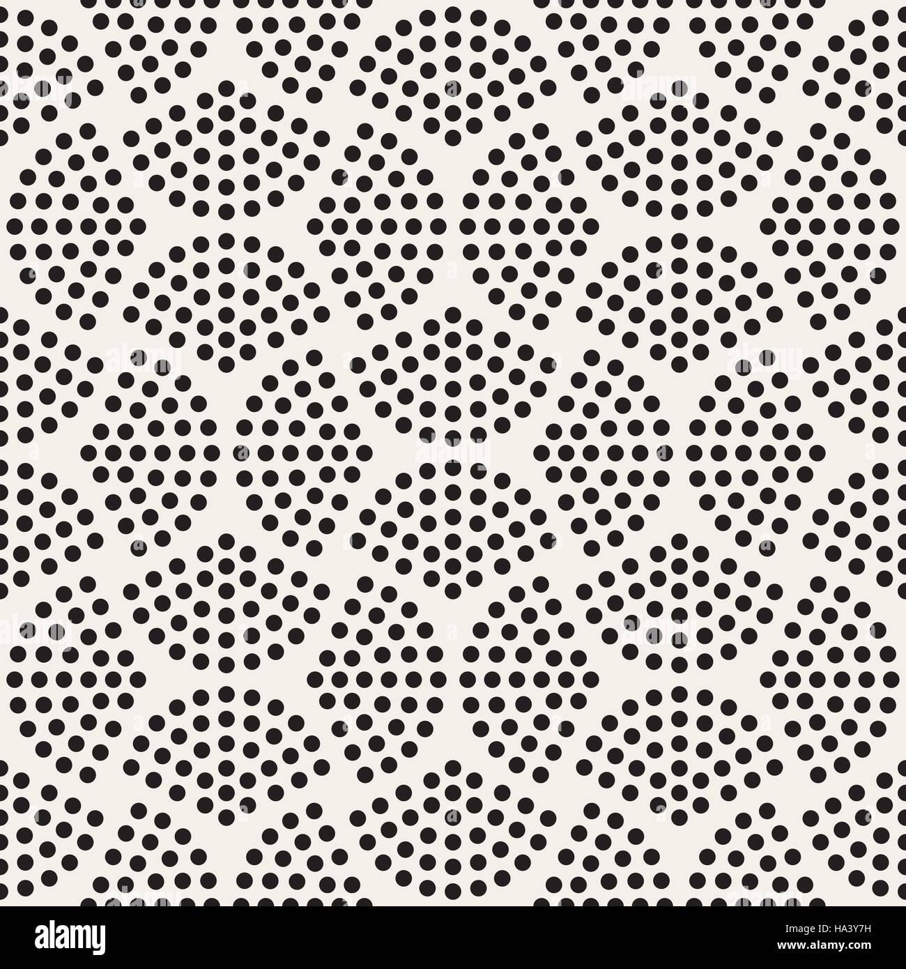 Vector Seamless Black And White Halftone Circles Pattern Stock Vector ...
