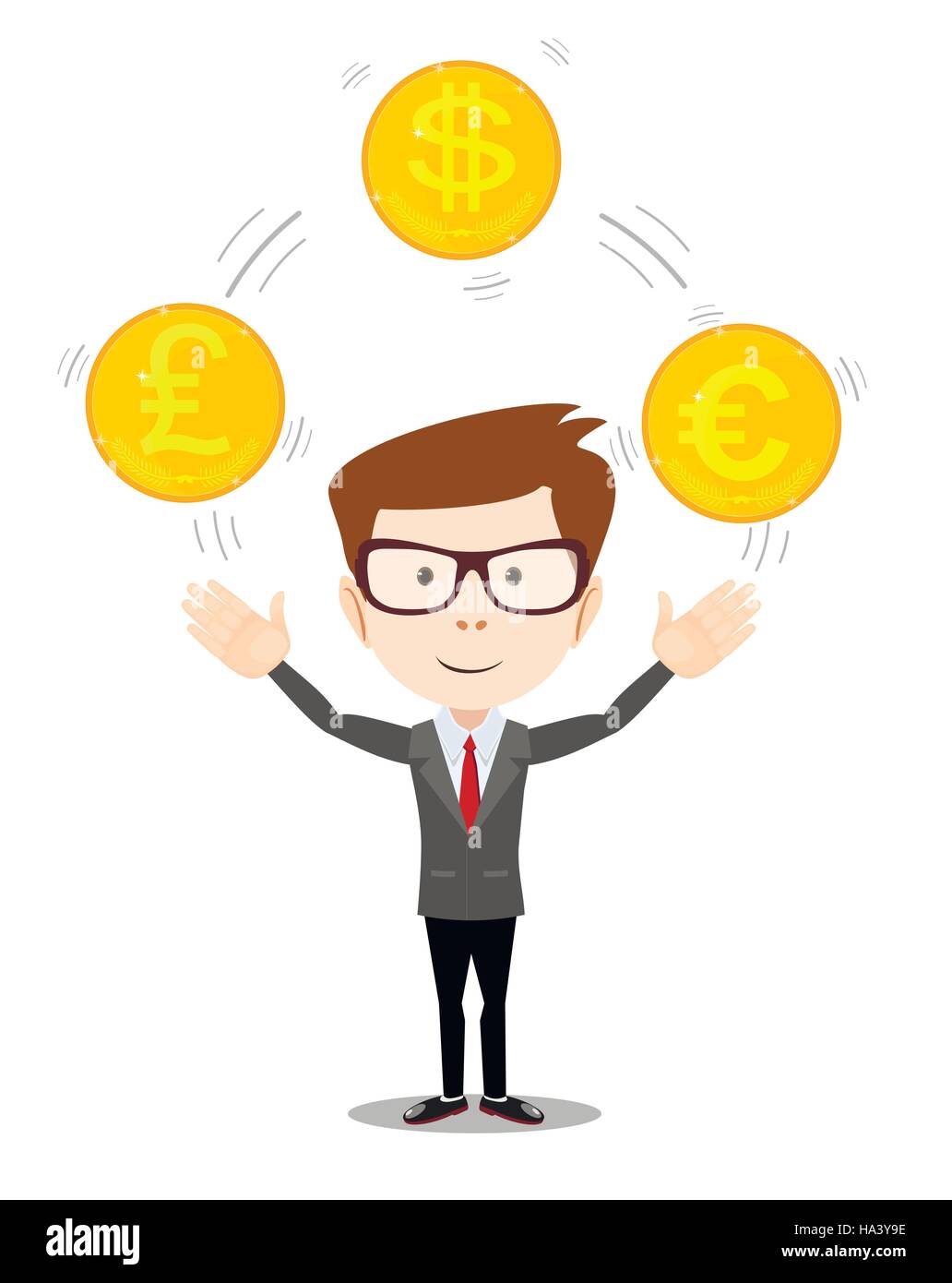Cartoon businessman juggling with gold coins Stock Vector Image & Art ...