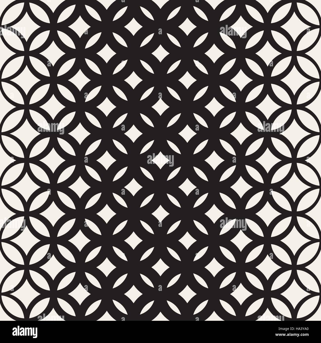 Vector Seamless Black and White Circle Lattice Pattern Stock Vector ...