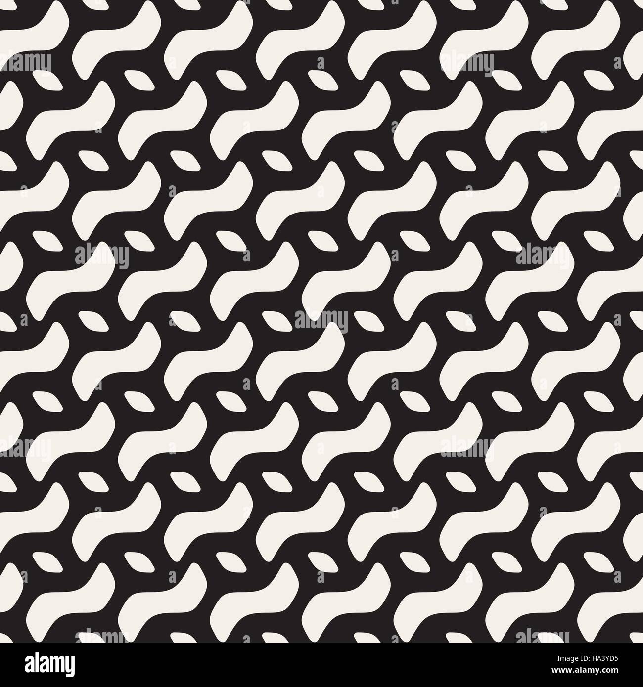 Vector Seamless Black And White Rounded Geometric Pattern Stock Vector ...