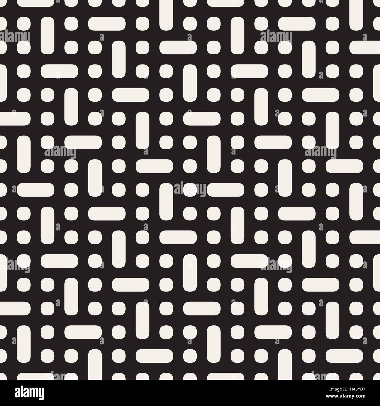 Vector Seamless Black And White Rounded Geometric Pattern Stock Vector ...