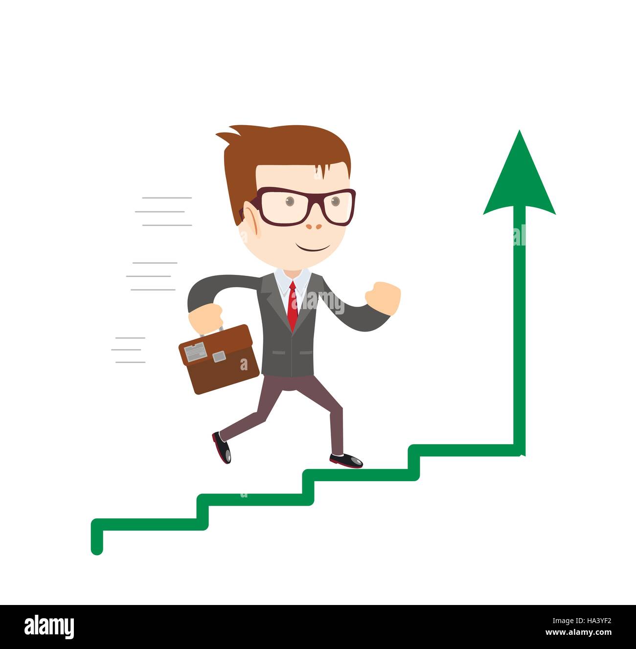 Businessman standing on chart going up. Concept of business success ...