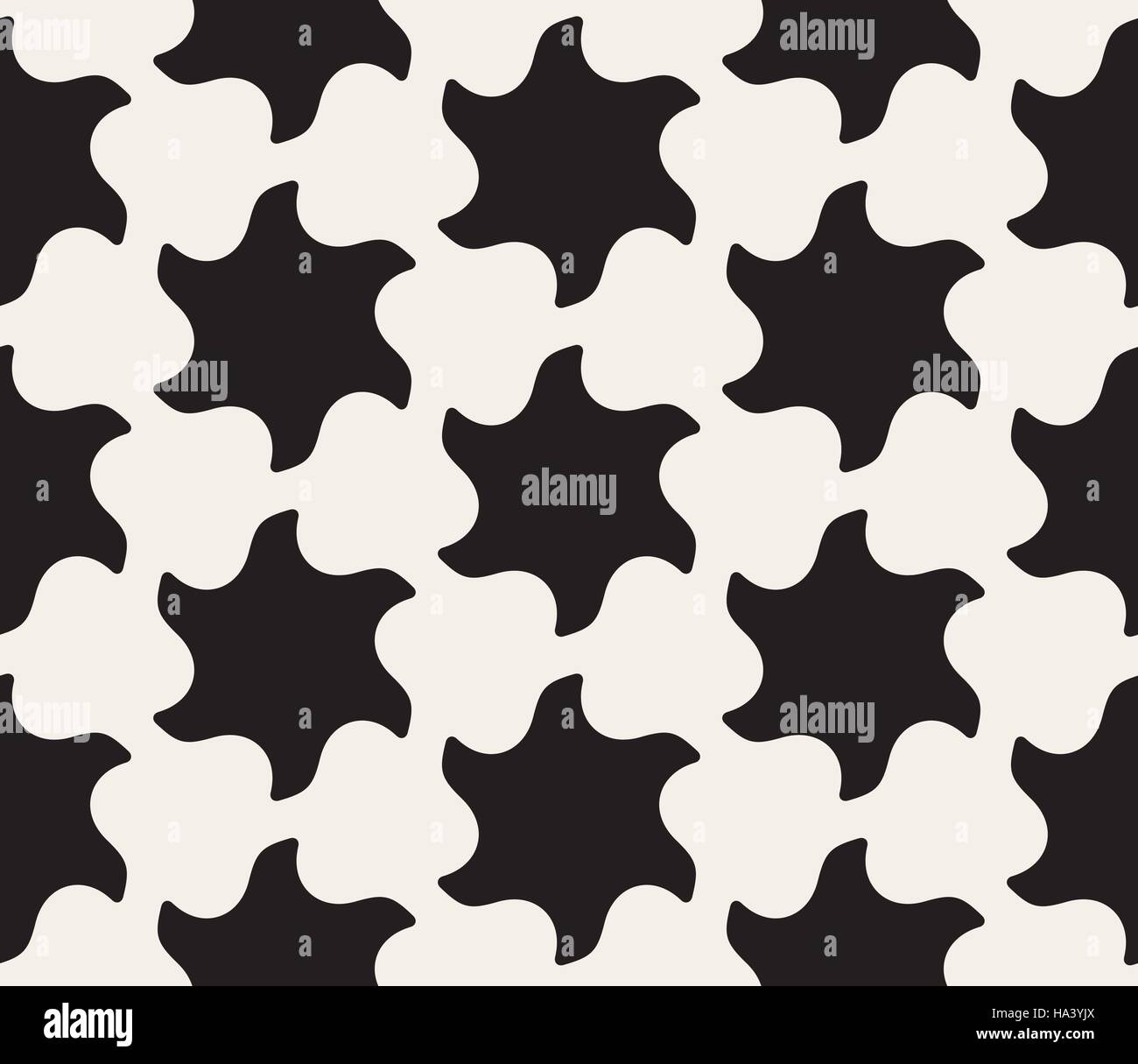 Vector Seamless Black And White Rounded Shapes Pattern Stock Vector ...