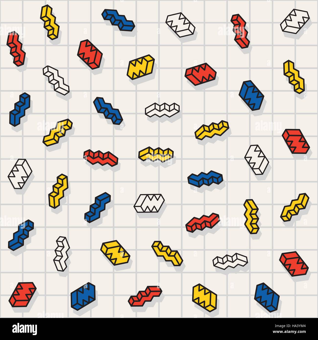 Scattered geometric shapes Stock Vector Images - Alamy