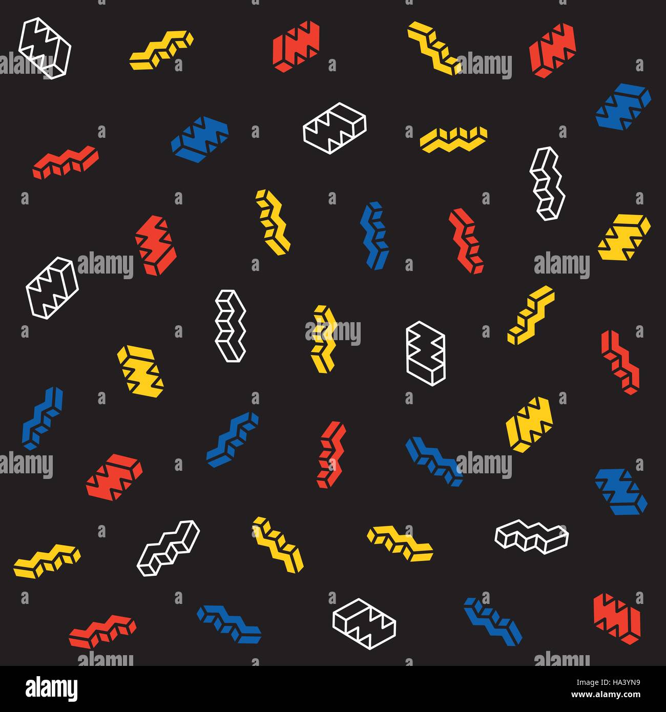 Scattered geometric shapes Stock Vector Images - Alamy