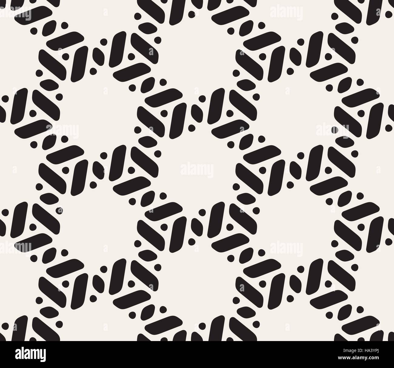 Vector Seamless Black And White Rounded Geometric Pattern Stock Vector ...