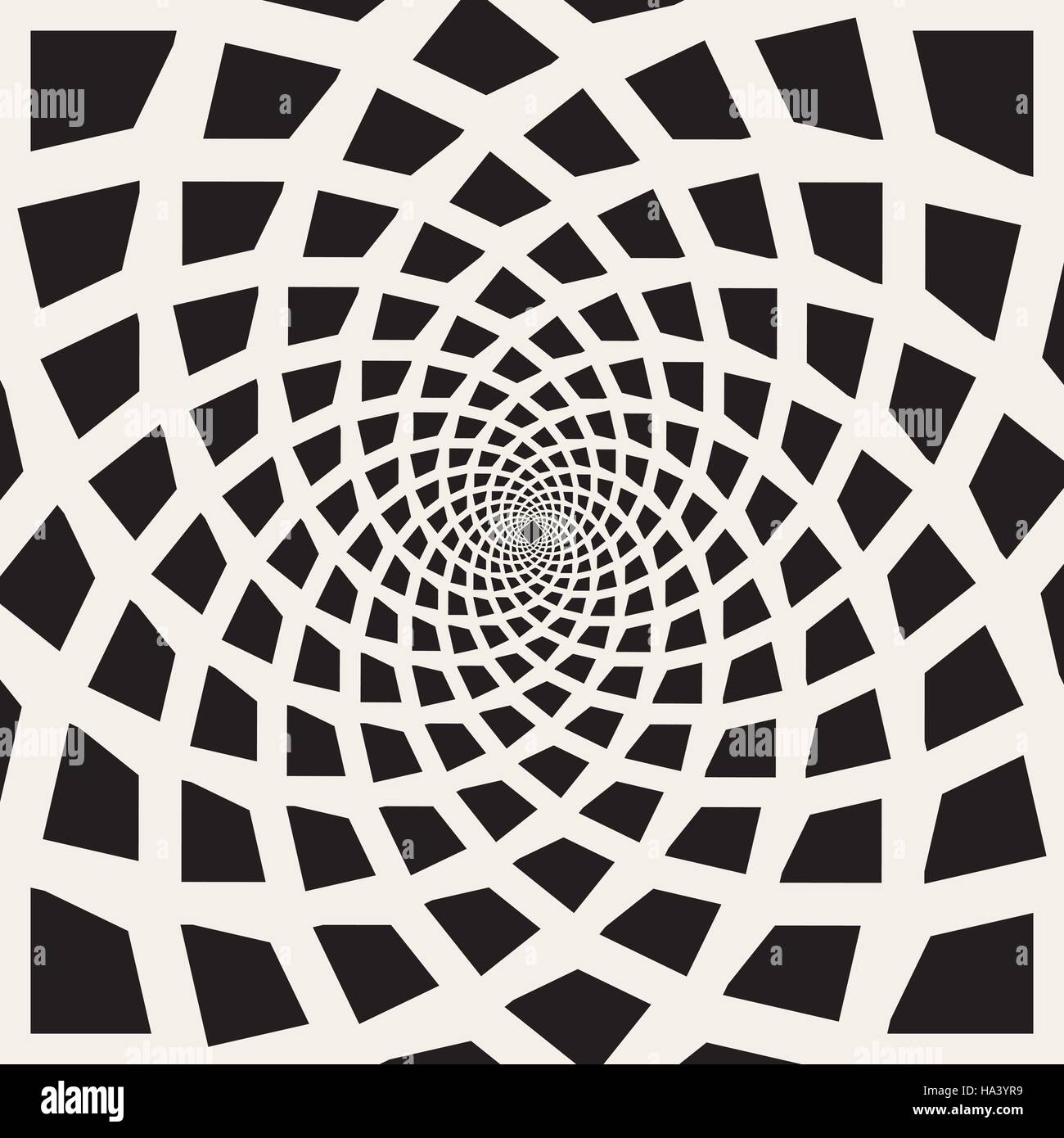 Vector Black and White Spiral Rectangles Swirl Abstract Optical ...