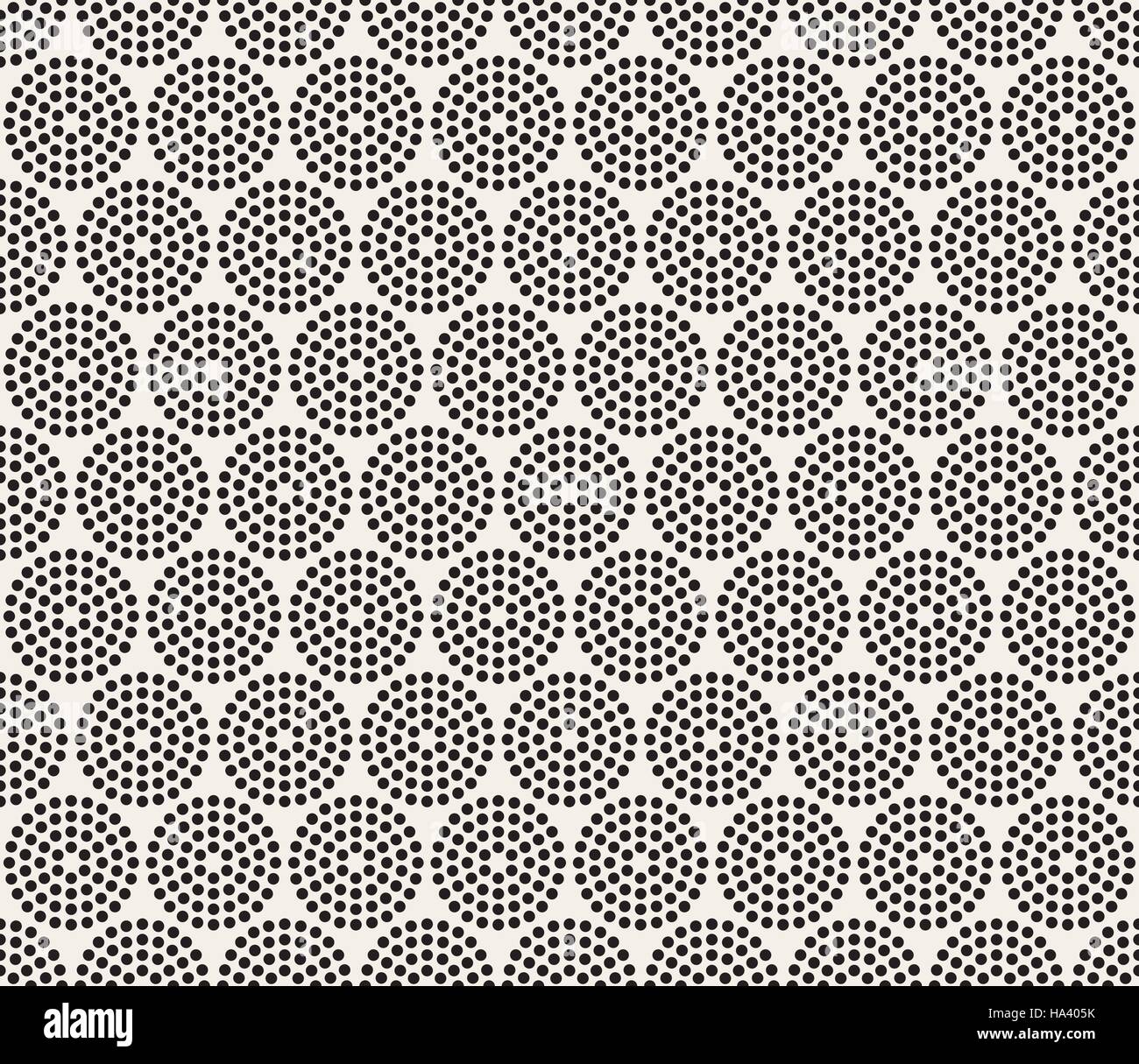 Vector Seamless Black And White Halftone Circles Pattern Stock Vector ...