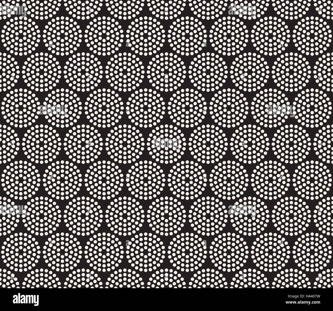 Vector Seamless Black And White Halftone Circles Pattern Stock Vector ...