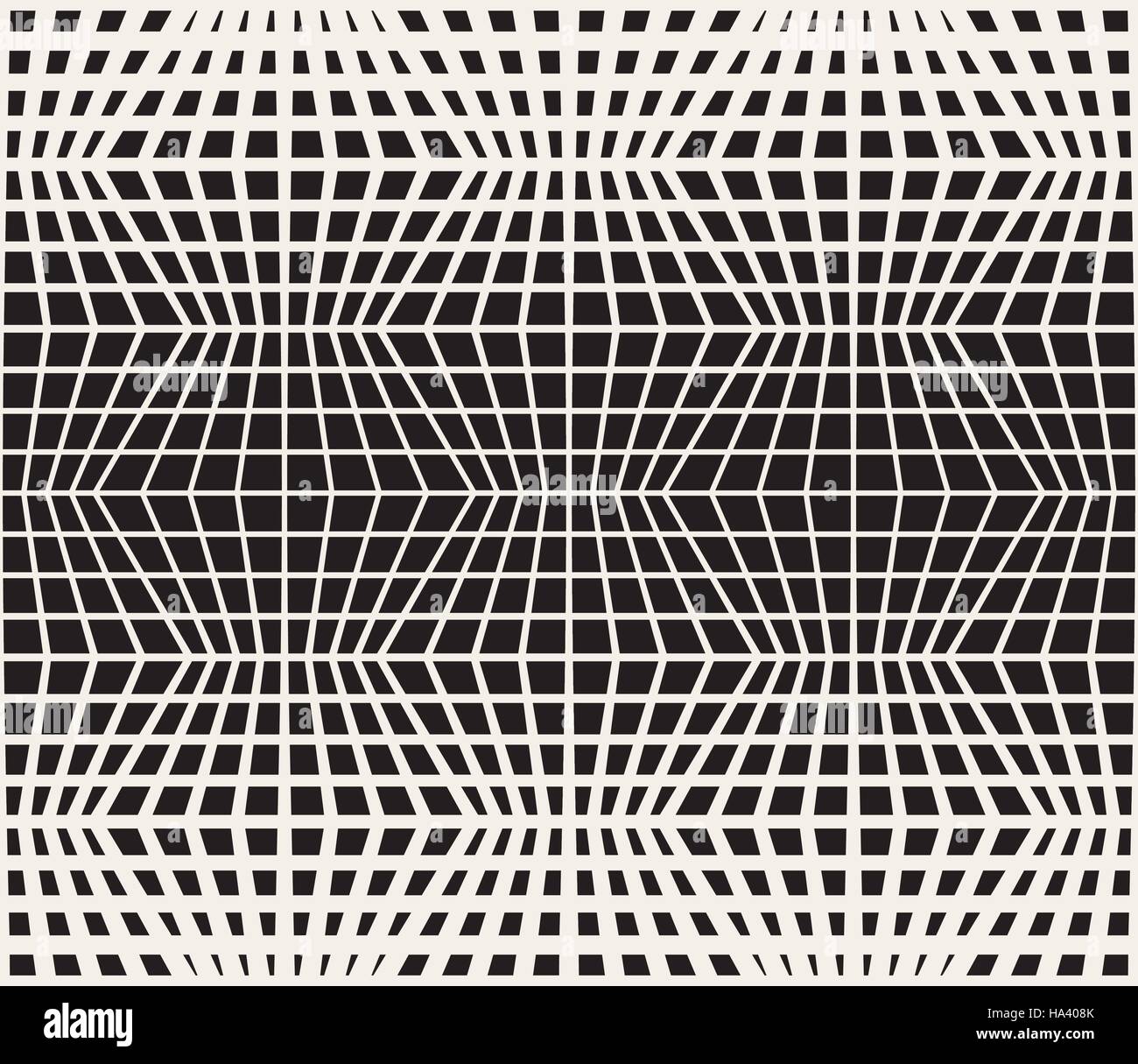 Vector Seamless Black And White Retro Geometric Line Grid Pattern Stock
