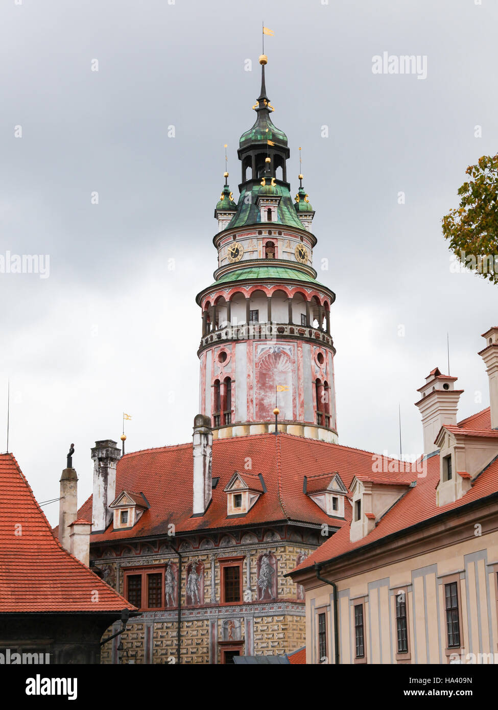 Cesky krumlov castle tower hi-res stock photography and images - Alamy