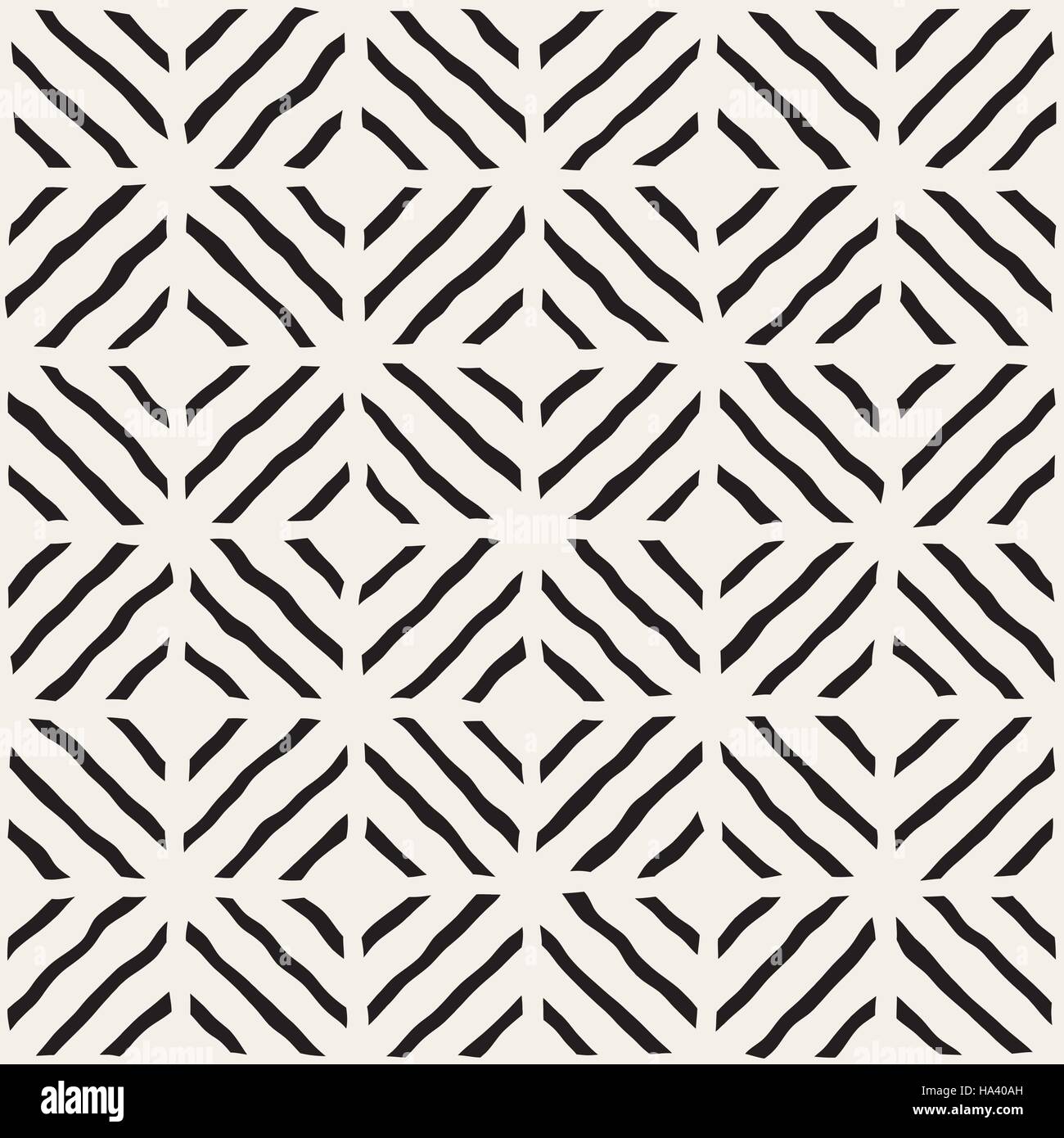 Vector Seamless Black And White Hand Drawn Diagonal Lines Grid Pattern Stock Vector Image & Art ...
