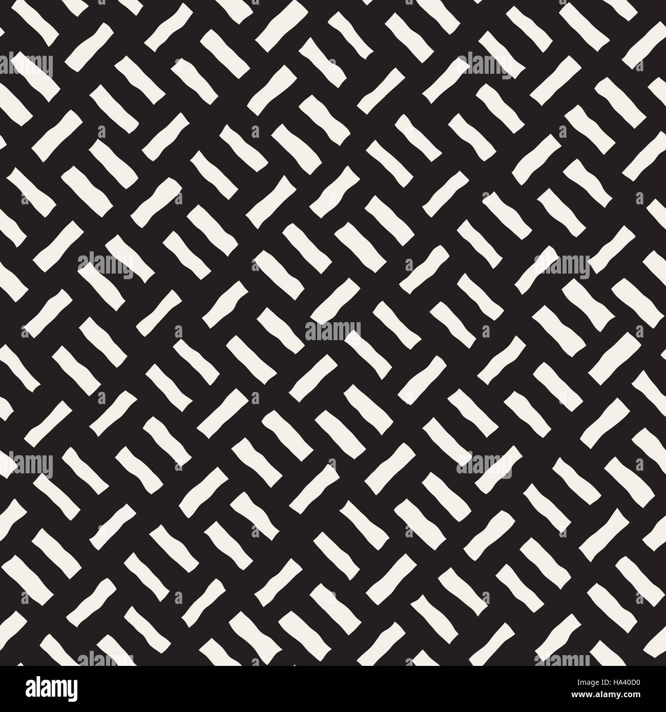 Vector Seamless Black And White Hand Drawn Diagonal Lines Grid Pattern Stock Vector Image & Art ...