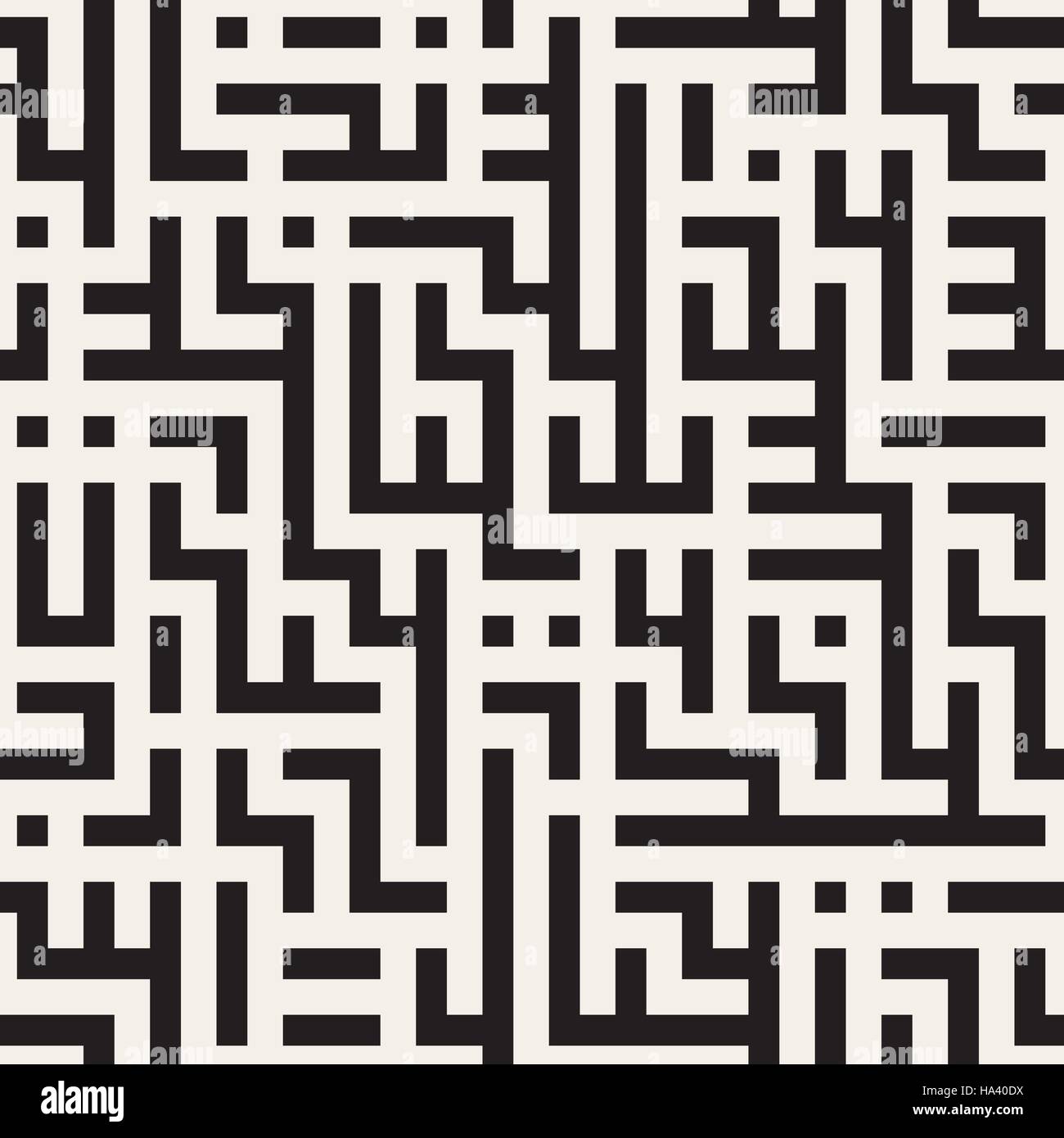 Black white pixel maze illustration Stock Vector Images - Alamy