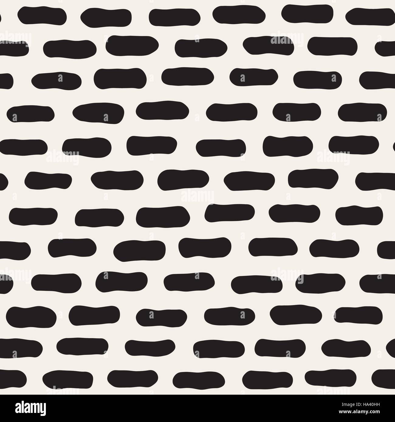 Vector Seamless Hand Drawn Horizontal Rounded Dash Strokes Pattern ...