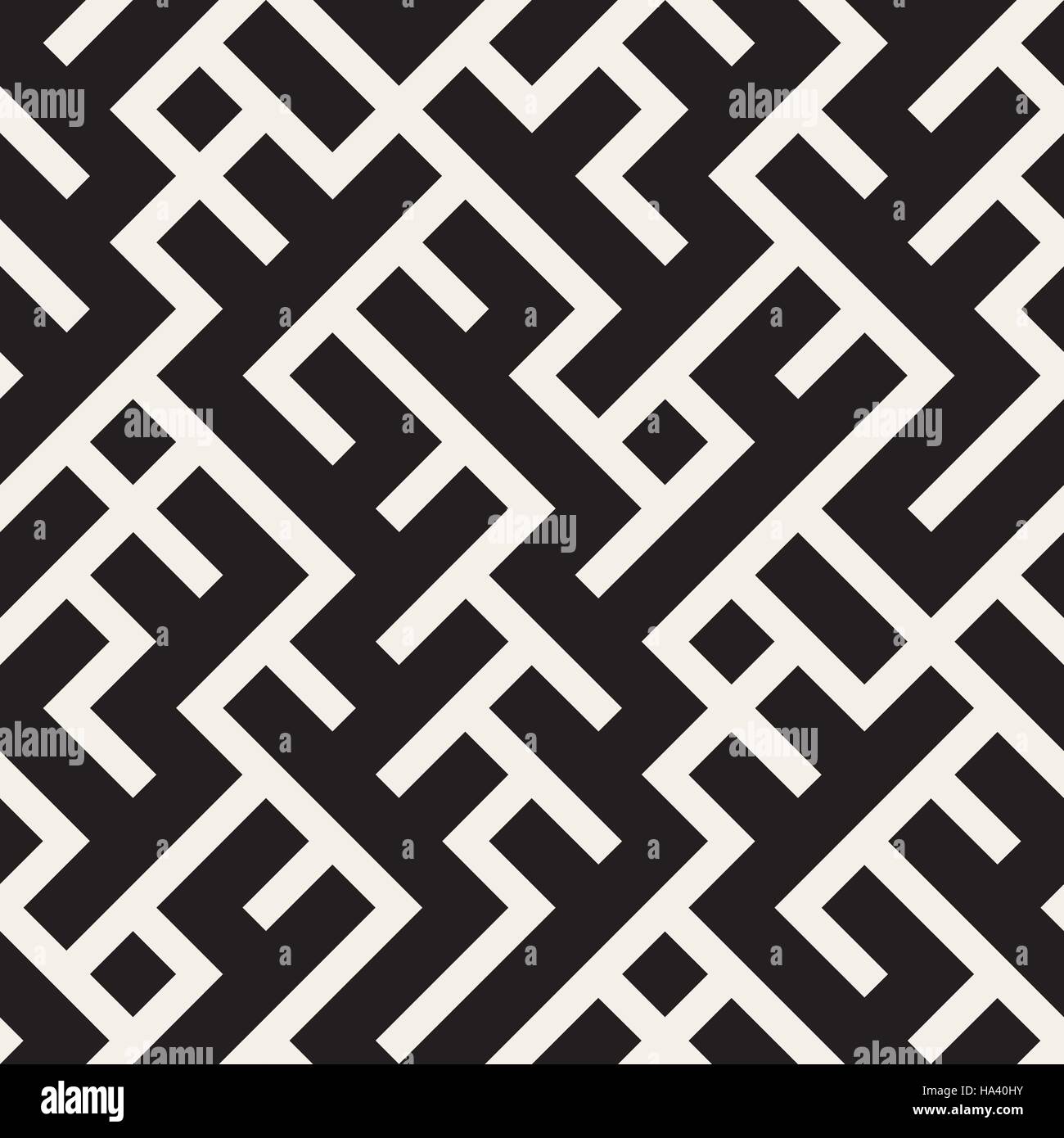 Vector Seamless Black and White Maze Lines Pattern Stock Vector Image ...