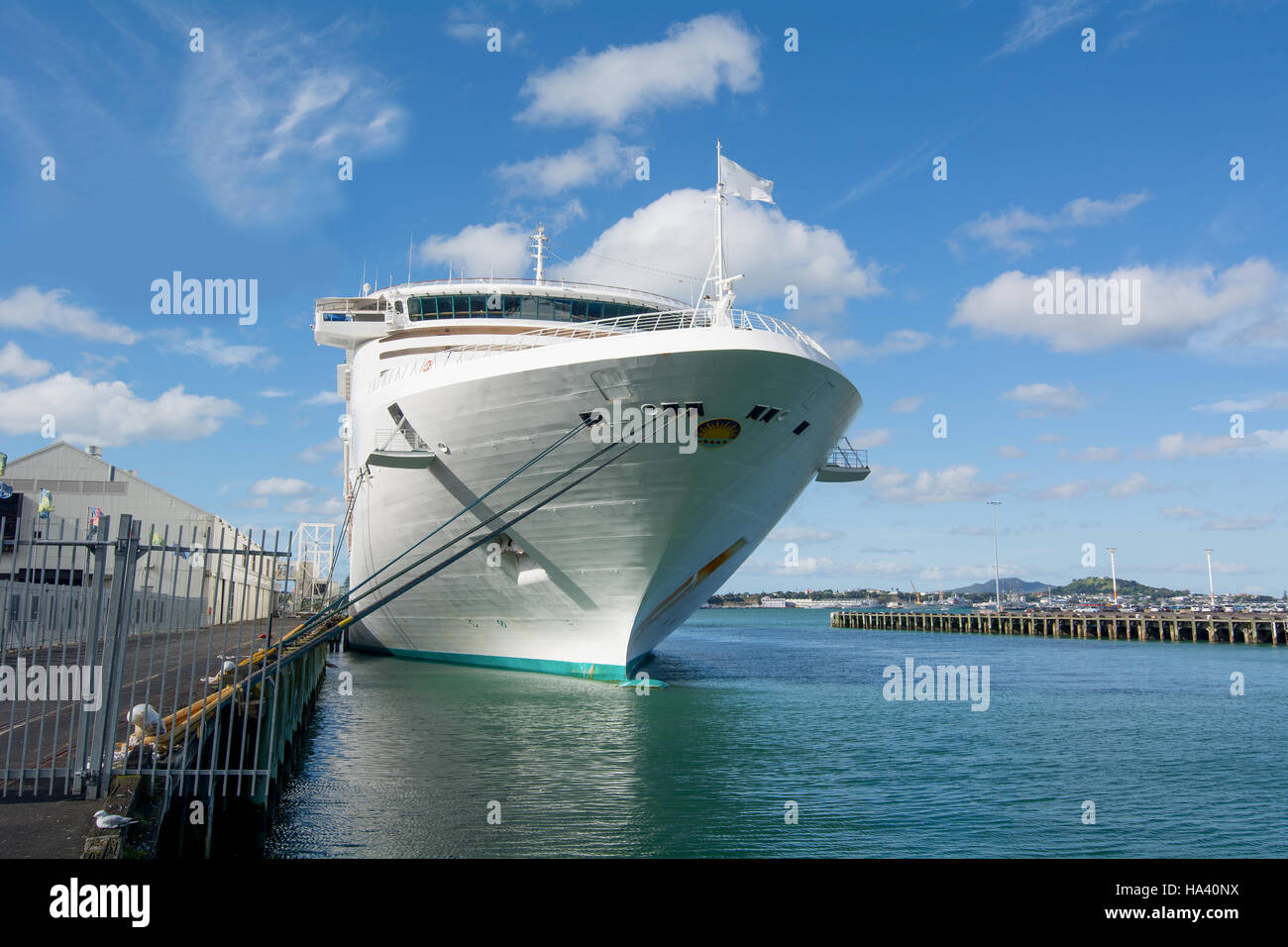 Cruise ship docked in port Stock Photo - Alamy