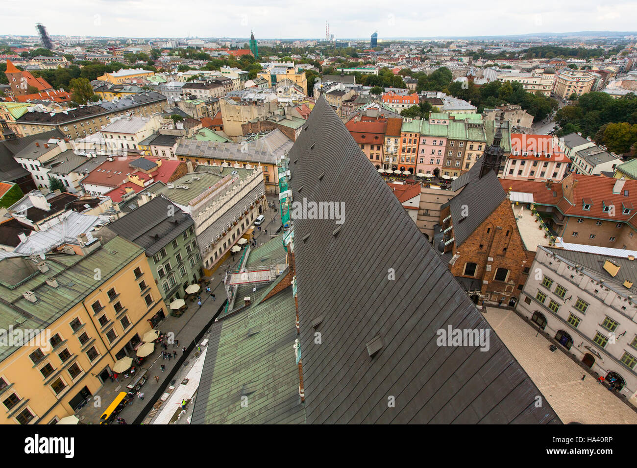 Top view of the rooftops Krakow old town, Poland Stock Photo - Alamy