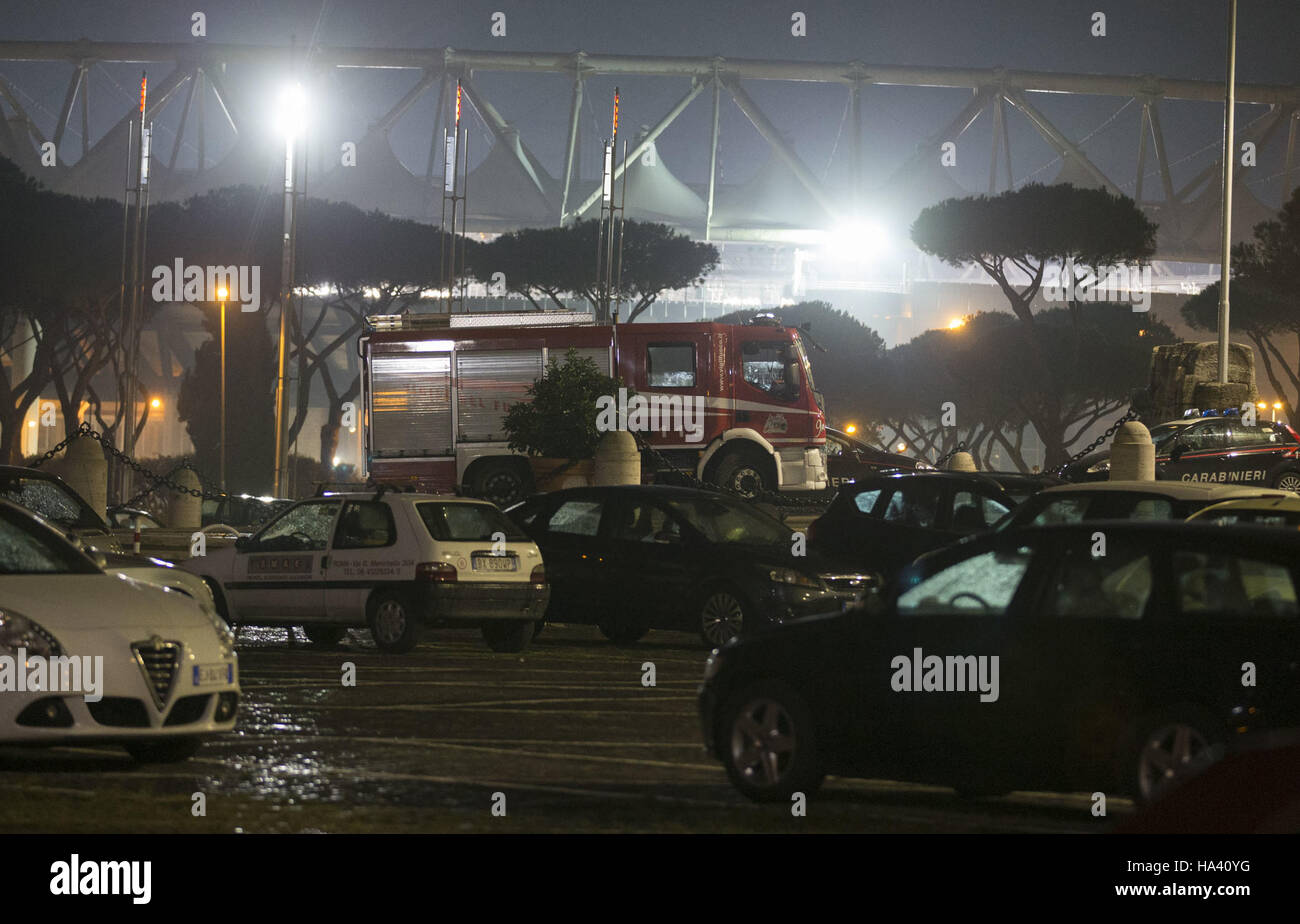 Italian fire service workers at the Ministry of Foreign Affairs in Rome ...