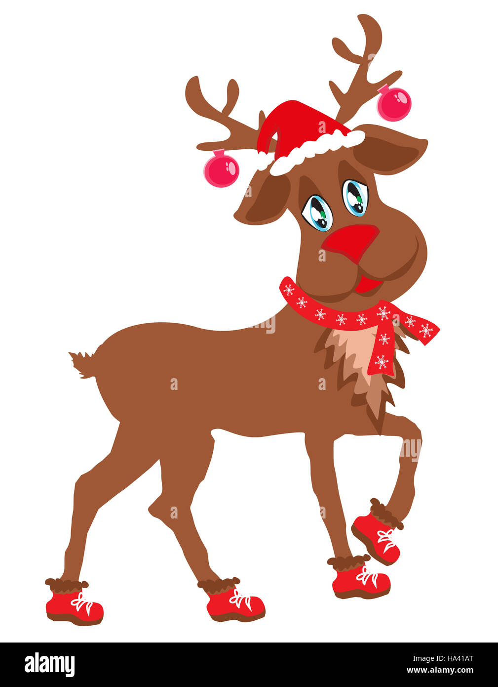 Cute Christmas reindeer Stock Photo - Alamy