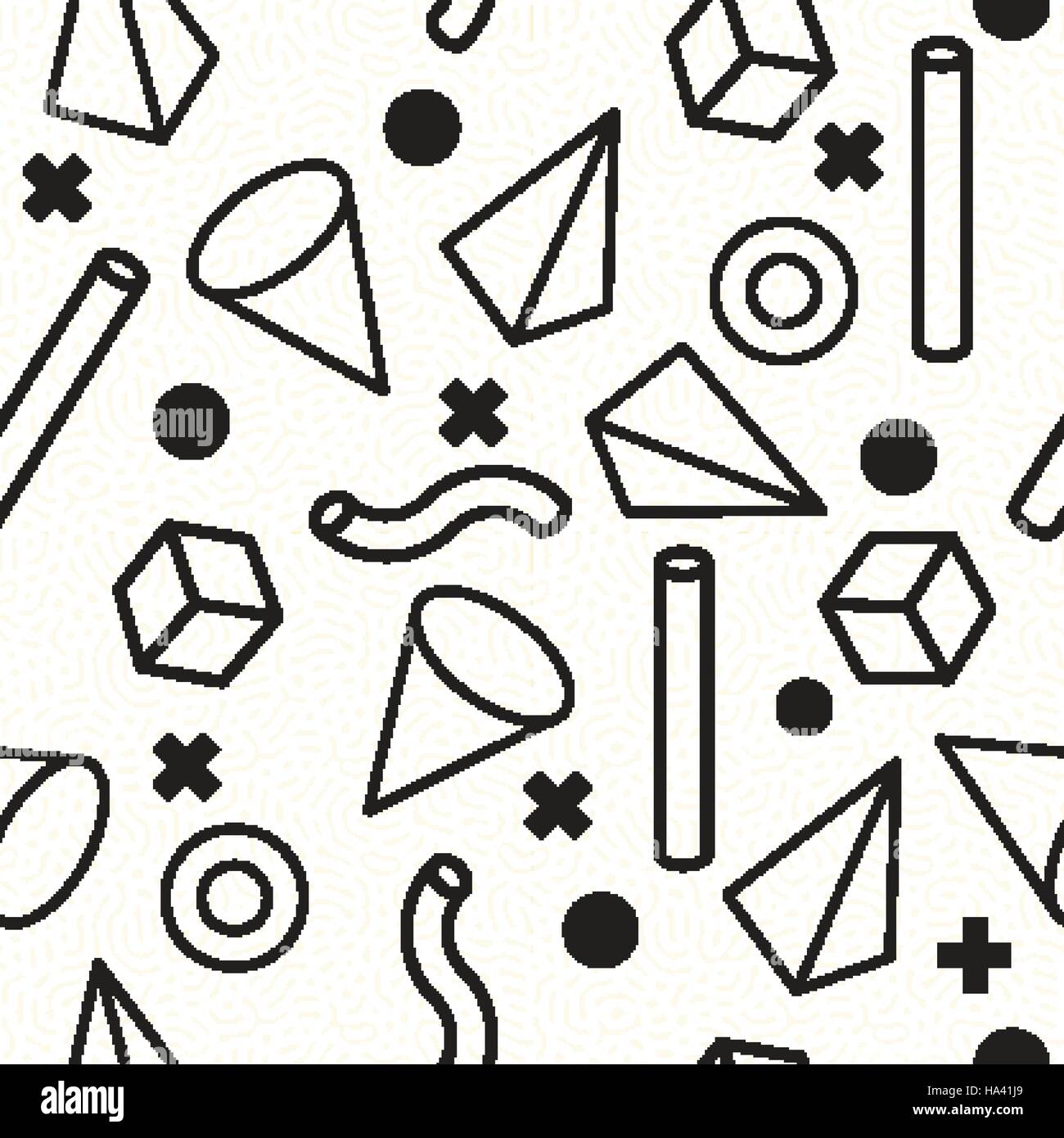 80s retro seamless pattern. 1990 background style. Mathematical pattern ...