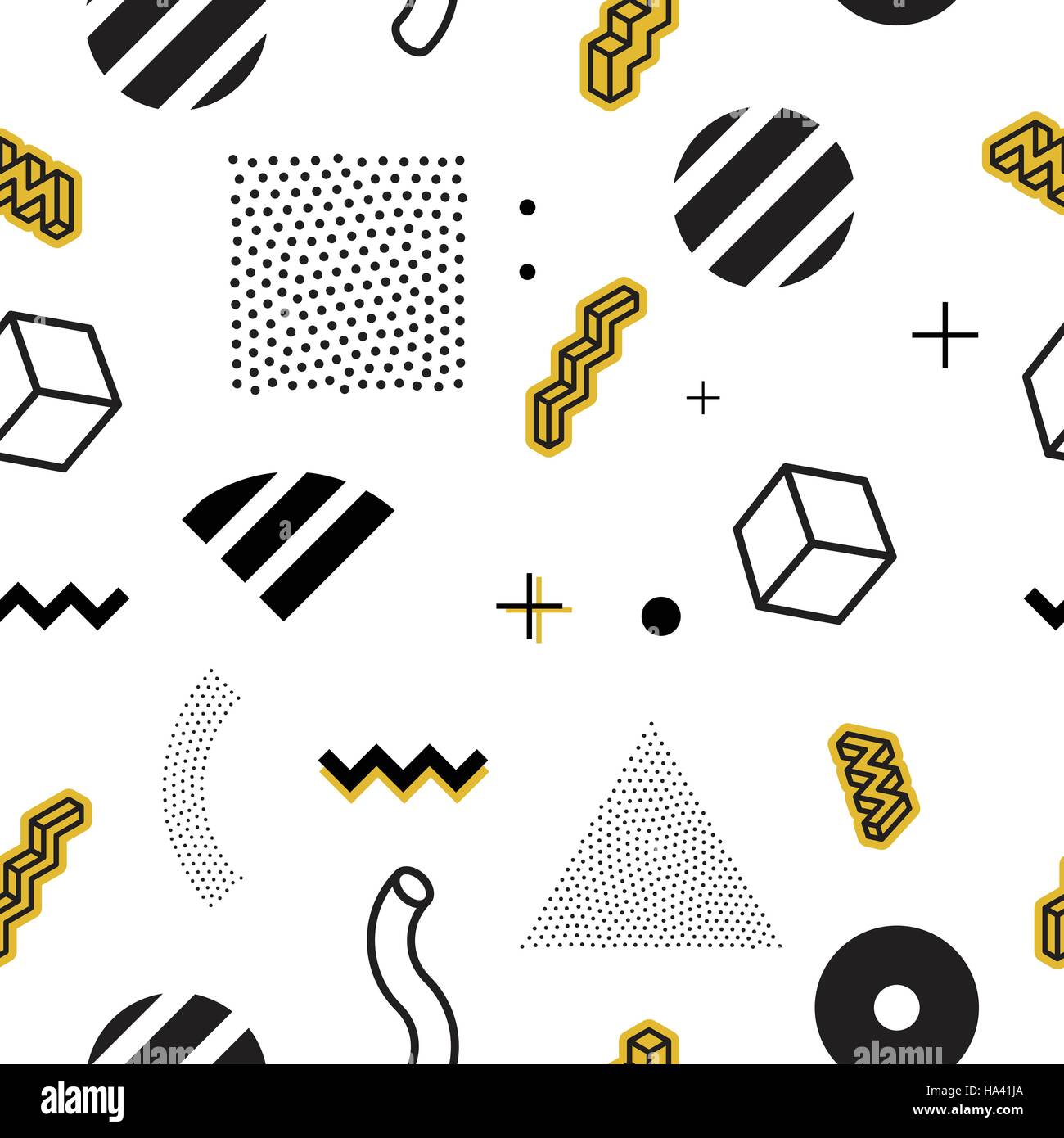 80s retro seamless pattern. 1990 background style. Mathematical pattern ...