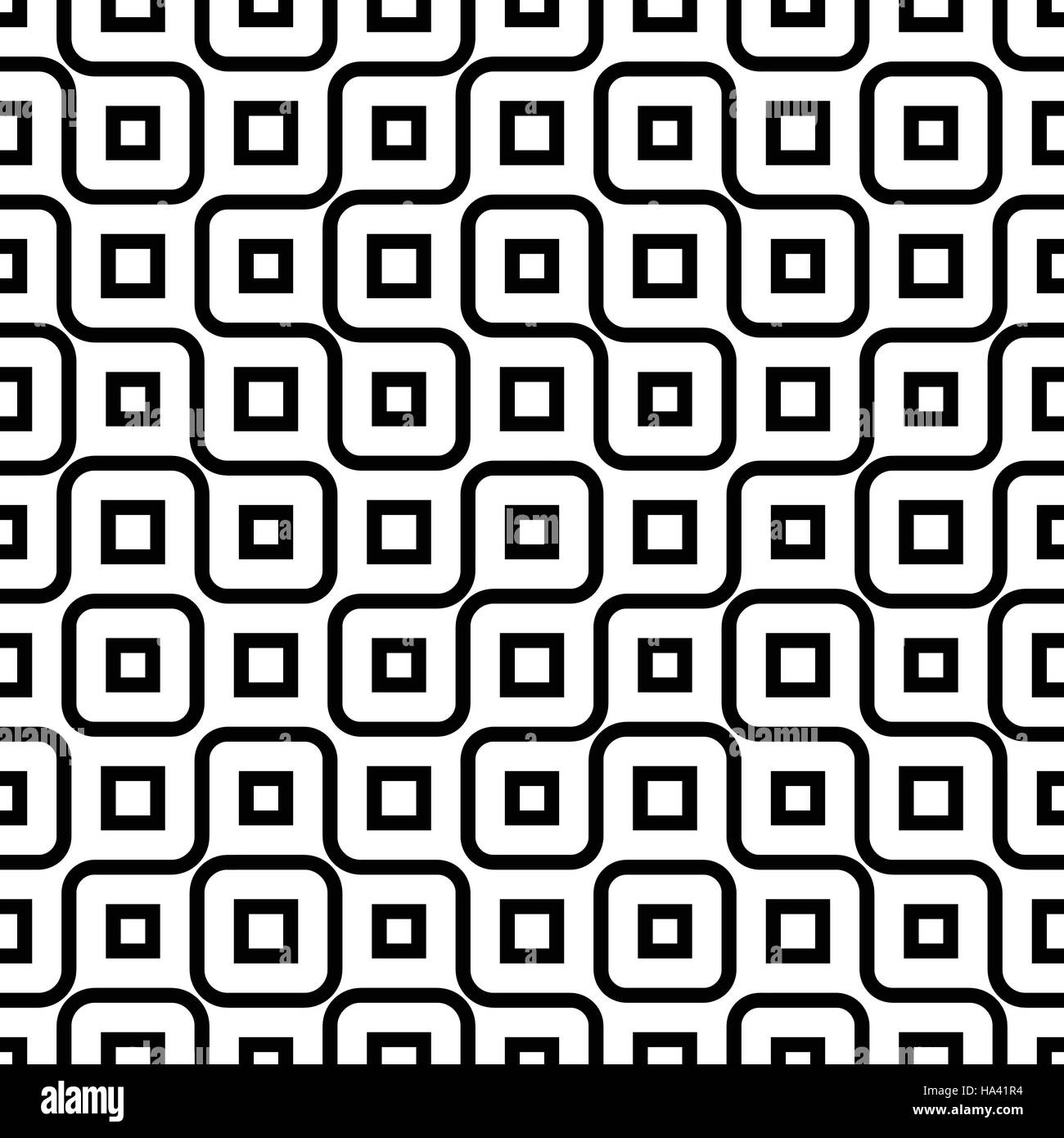 Vector seamless black and white tangled round stripes geometric vintage ...