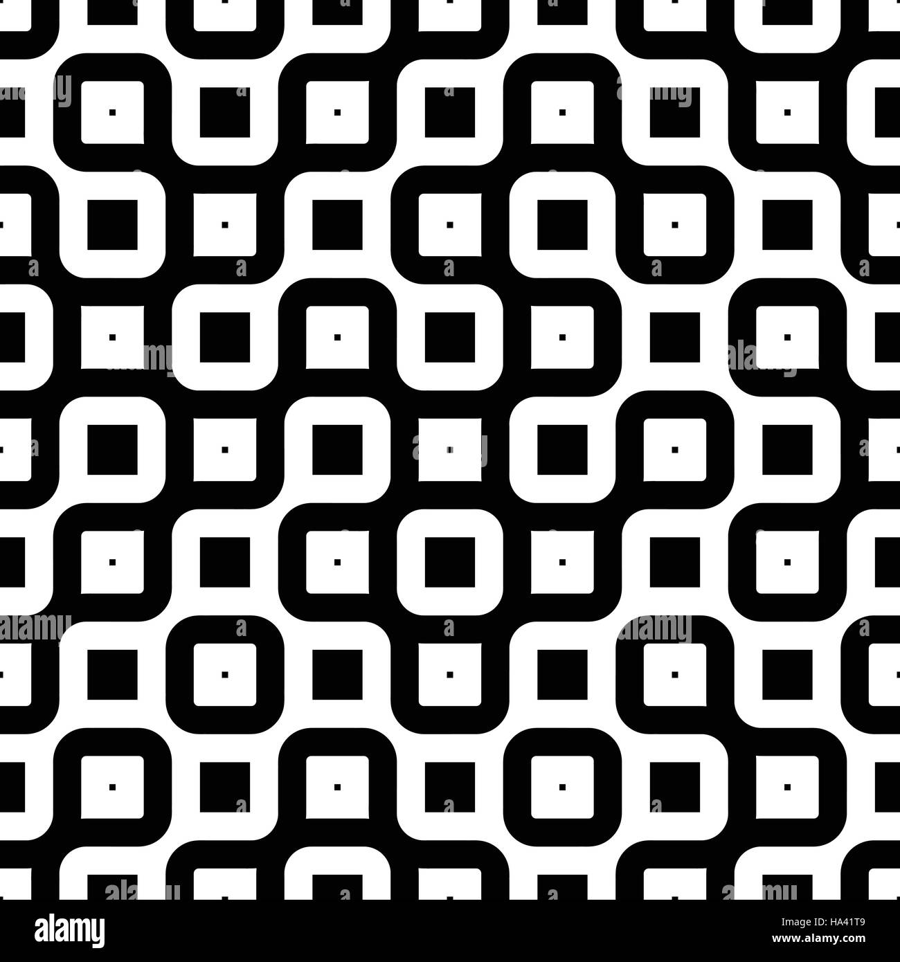 Vector seamless black and white tangled round stripes geometric vintage ...