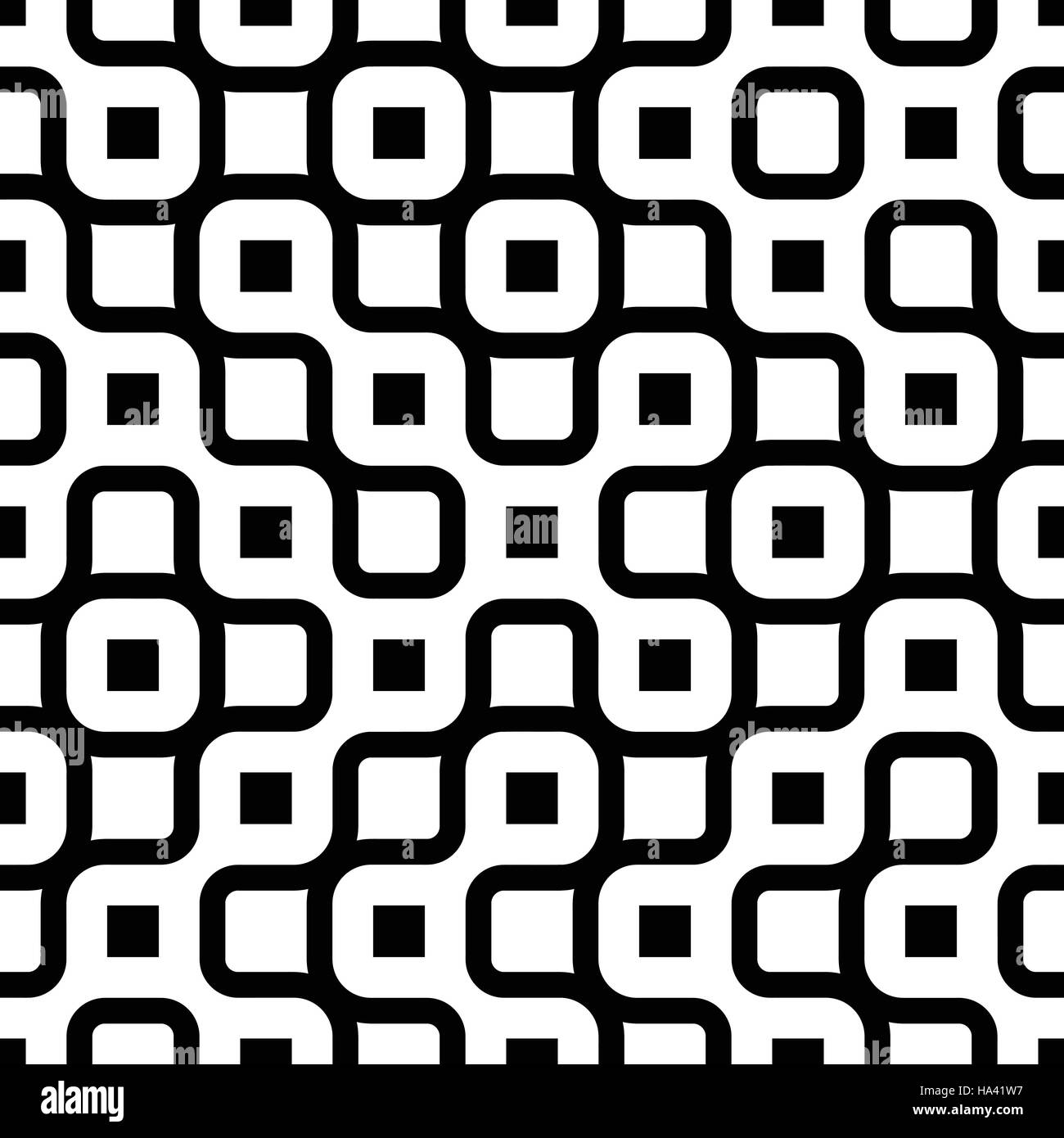 Vector seamless black and white tangled round stripes geometric vintage ...