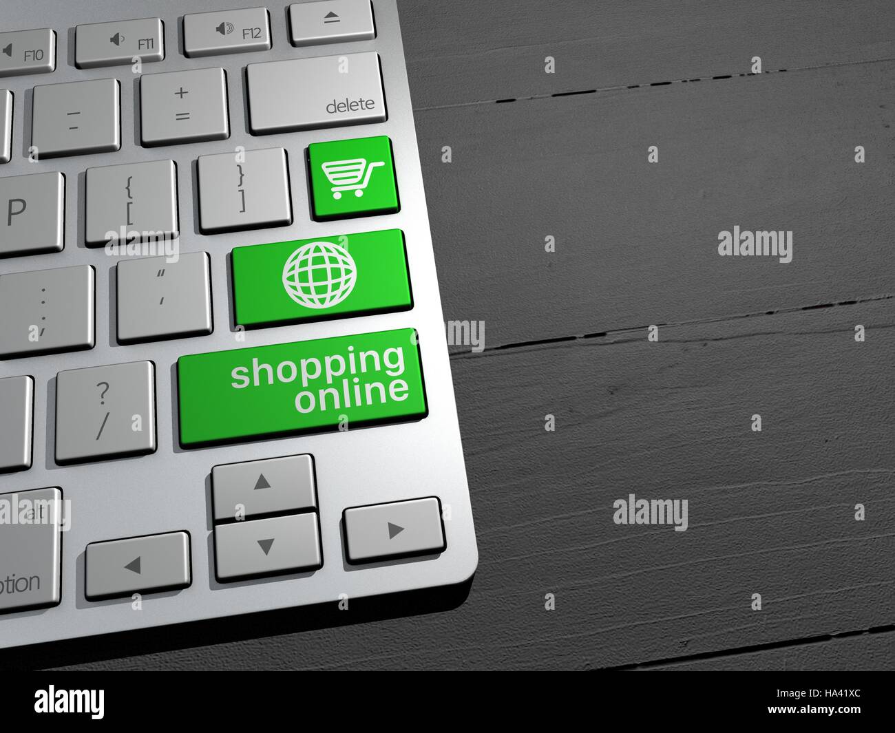 Sales, online shopping, shopping offers. Computer keyboard buttons. 3d ...