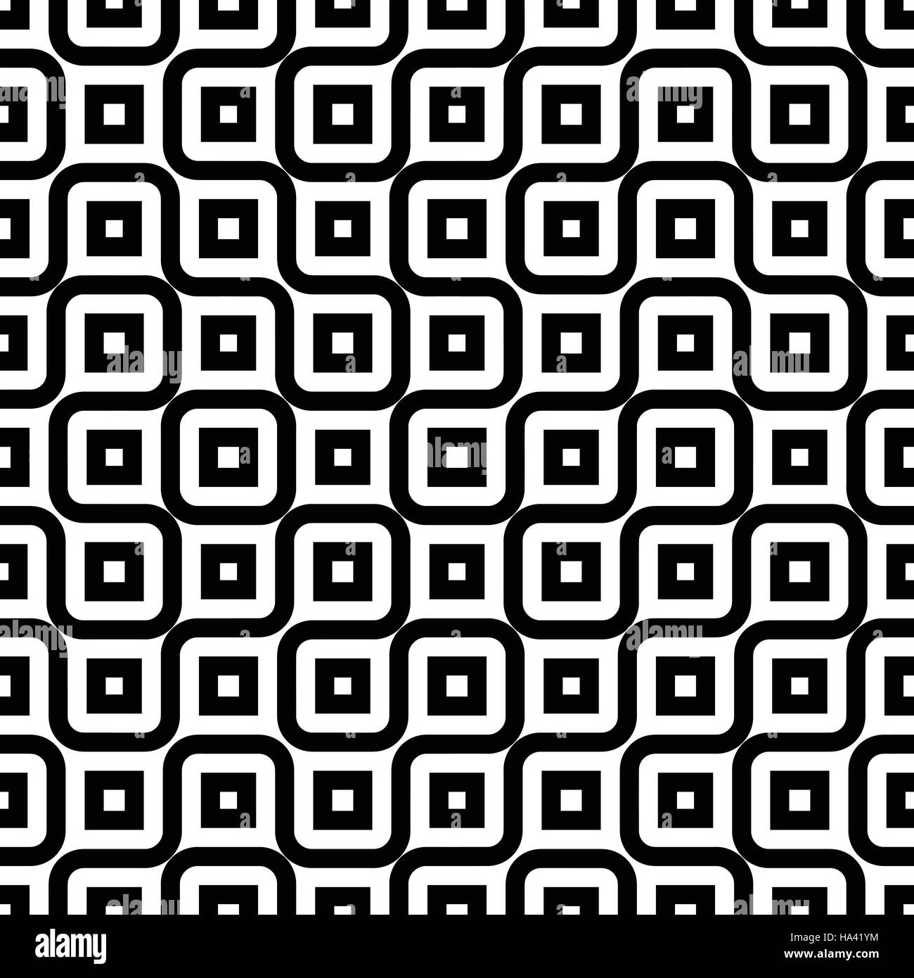 Vector seamless black and white tangled round stripes geometric vintage ...